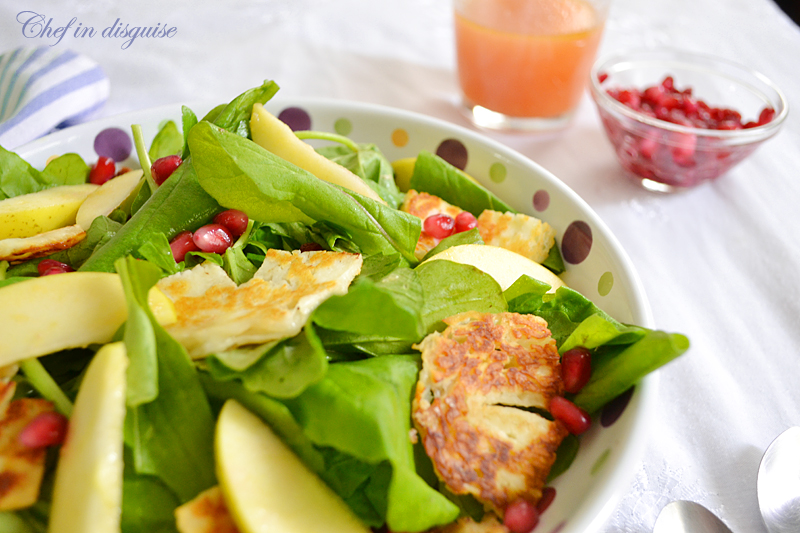 Arugula apple and halloumi salad – Chef in disguise